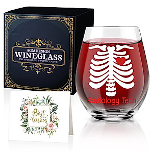 AGMDESIGN Funny Two Sided Good Day Bad Day Don't Even Ask Radiology Tech Wine Glass, Gift for Doctor, Medicine, Assistant, Physician, Nurse, Students, Graduation Gifts for Men Women