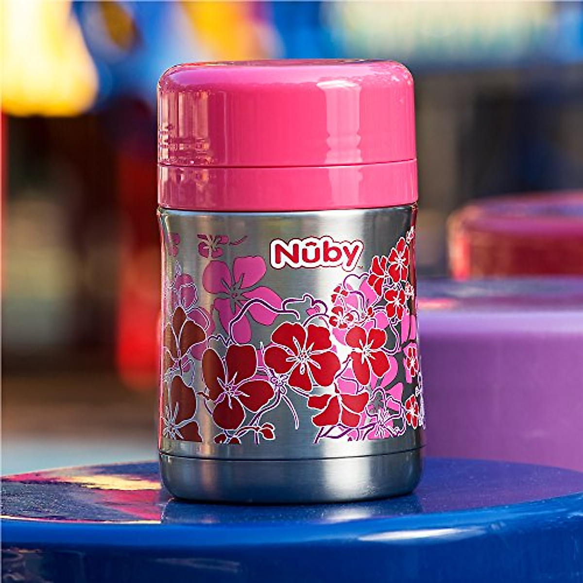 Nuby Stainless Steel Thermos, Pink