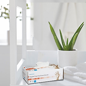 McKesson Powder-Free, Vinyl Exam Gloves, Non-Sterile, Large, 150 Count, 1 Box