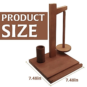 Yarn Holder for Crocheting Knitting with Phone Stand, Wooden Crochet Yarn Holder with Spindles Yarn Ball Holder Spinner Accessories, Yarn Spinner Gifts for Crocheting Knitting Lovers Beginners