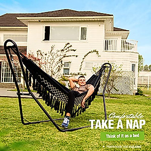 2 Person Steel Hammock Stand 550 lb Capacity, Portable Hammock Frame Stand Heavy Duty for 9 to 14Feet Hammocks, Carry Bag Included