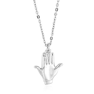 Divine Nine Depot Silver Toned Ivy Hand Sign Pendant Necklace