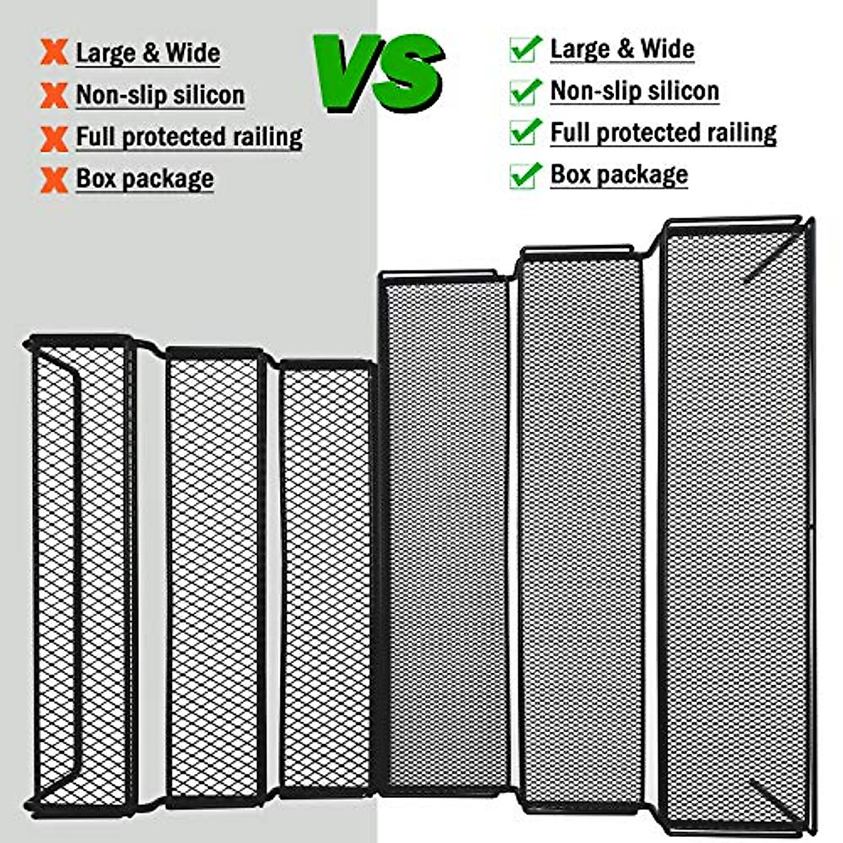 DOTORYDESIGN 3 Tier Wide Expandable Cabinet Spice Rack Organizer (14.5" to 29.1") - Step Shelf with Protection Railing, Black