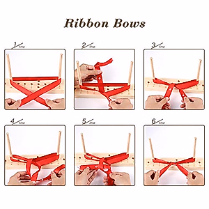 Ackitry Extended Bow Maker for Ribbon for Wreaths, Wooden Ribbon Bow Maker for Christmas Bows, Hair Bows, Corsages, Various Crafts