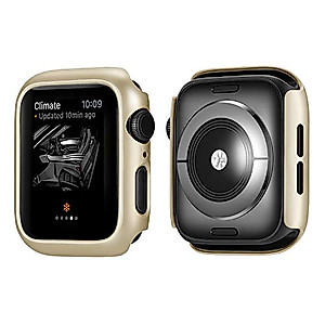 Leotop Compatible with Apple Watch Series 6 5 4 SE Case 44mm 40mm, Super Thin Bumper Protector PC Hard Cover Lightweight Slim Shockproof Accessories Matte Frame Compatible iWatch (Gold, 40mm)