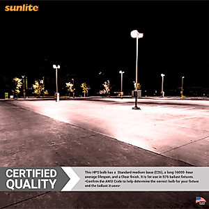 Sunlite 03600-SU LU35/MED High Pressure Sodium Light Bulb, 35 Watts, ED17/MED, Medium Base (E26), ANSI Code S76, 2250 Lumen, 16000 Life Hours, Clear, 2100K