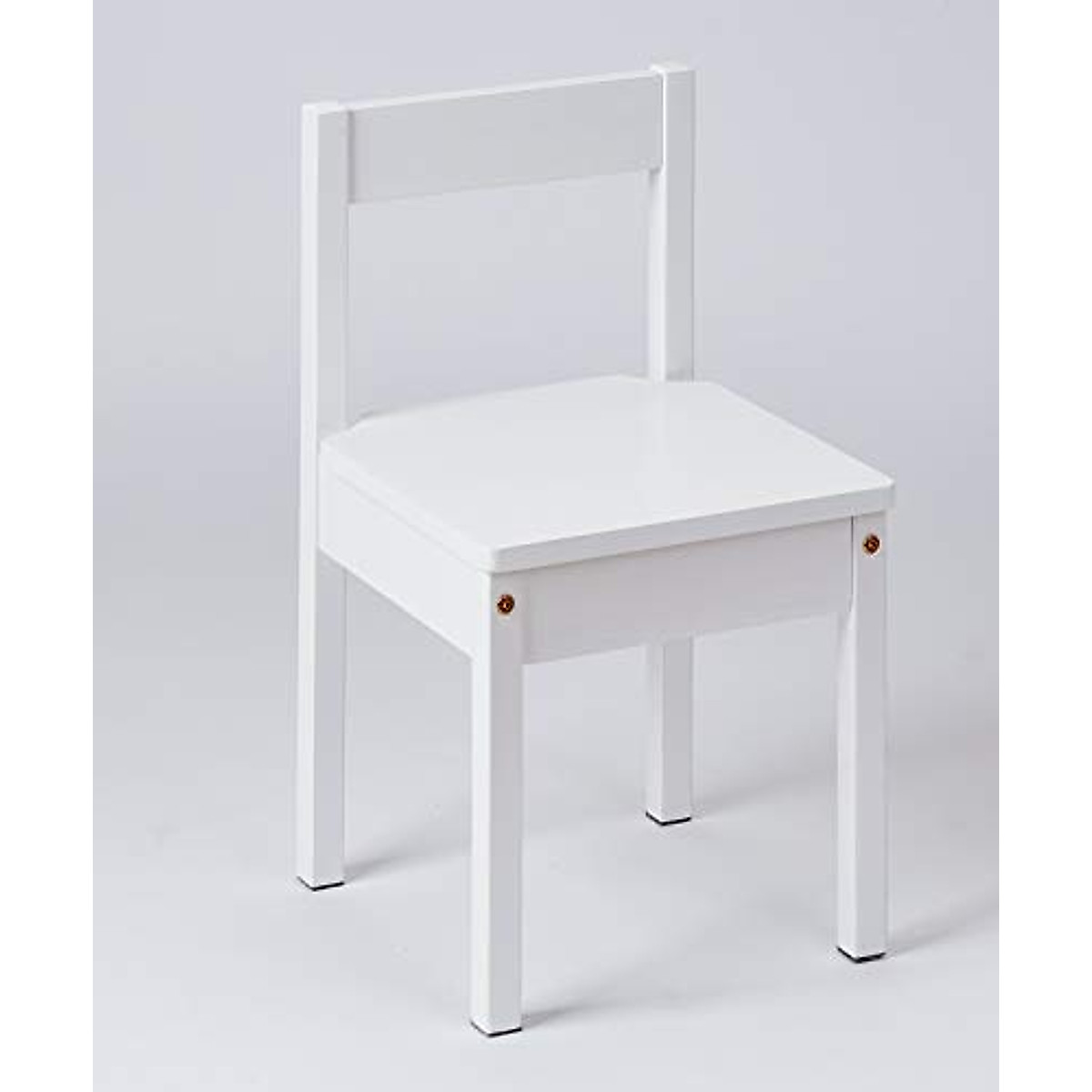 Amazon Basics Solid Wood Kids Activity Chair Set, 23.8-Inch Height - 2-Pack, White