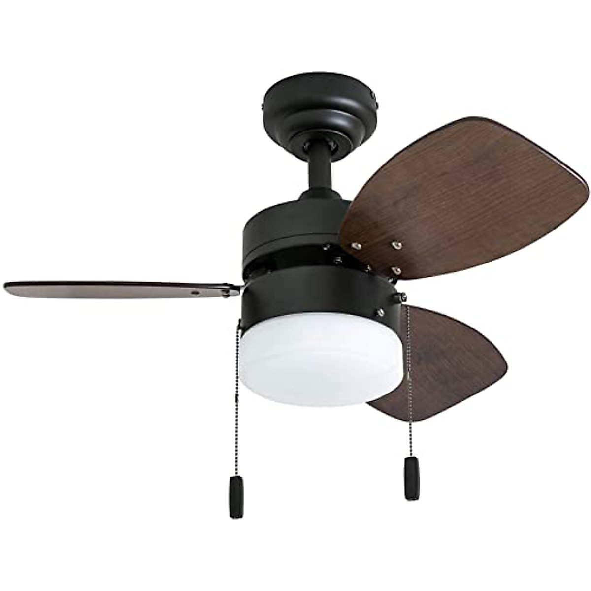 Honeywell Ceiling Fans Ocean Breeze, 30 Inch Modern Indoor LED Ceiling Fan with Light, Pull Chain, Dual Mounting Options, Dual Finish Blades, Reversible Motor - Model 50602-01 (Gilded Espresso)