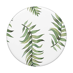 Green Watercolor Leaves Pop Socket PopSockets PopGrip: Swappable Grip for Phones & Tablets