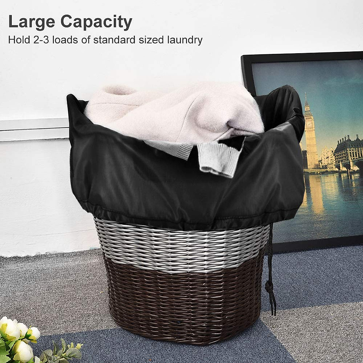 2 Pack Heavy Duty Large Laundry Bag 28 x 45 inch Extra Hamper Bag Dirty Laundry Bags Clothes Organizer Drawstring Cloth Laundry Bag Travel Laundry Bag for Camp Home College Dorm Black