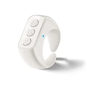 CKG Tiktok Bluetooth Remote Control, Smart Finger Remote for iPhone【2022 Design】, Ultra-Long Standby and Quick Charging, More Stylish TIK Tok Remote Compatible with iOS and Android - Snow White