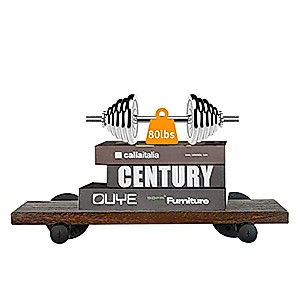 MANTE BLONG QTSARTISAN Floating Shelves with Industrial Pipe Brackets Rustic Set of 3, Wall Mounted Wood Shelving Storage Home Decor for Living Room Bedroom Bathroom Kitchen Office 17" x 7.1", Brown