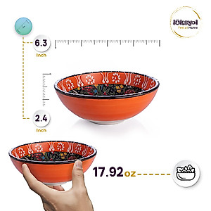 LUKSYOL Bowl Sets Ceramic Bowl Dessert Bowls Ice Cream Dishes Serving Bowl Snack Bowls Small Ceramic Bowls Rice Bowls Japanese Small Decorative Bowl Soup Bowls Bowls Set 6 Pcs