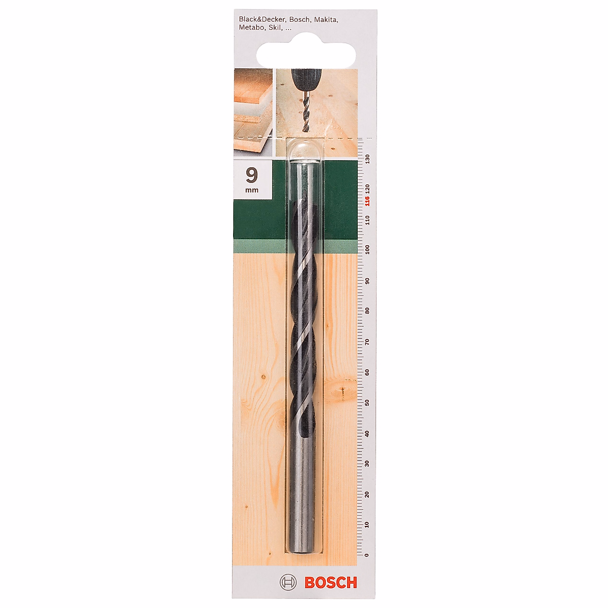 Bosch 2609255206 116mm Brad Point Drill Bits with Diameter 9mm