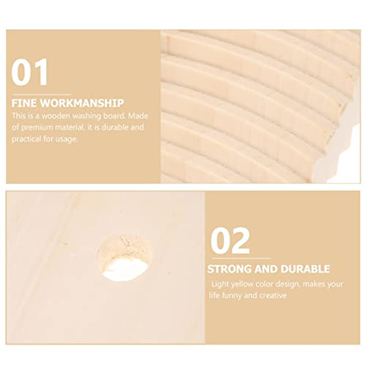 TOPBATHY Wooden Clothes Washboard Hand Wash Laundry Board Scrubbing Washboard for Home Store School