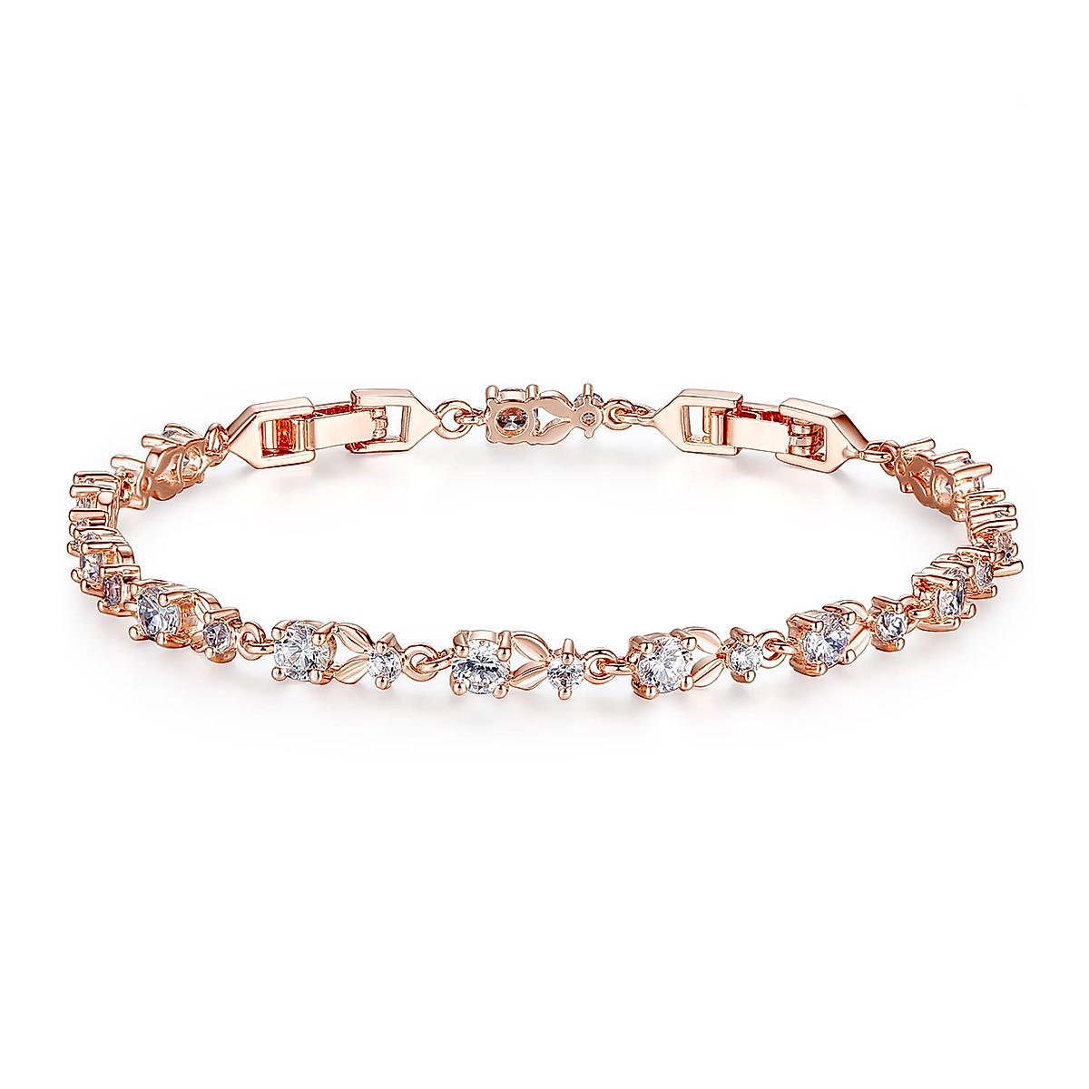 WOSTU 14K Gold Plated 3mm Cubic Zirconia Classic Adjustable Tennis Bracelet |Gold Bracelets for Women |Bride Bracelet for Wedding|Size 6.5-8 Inch