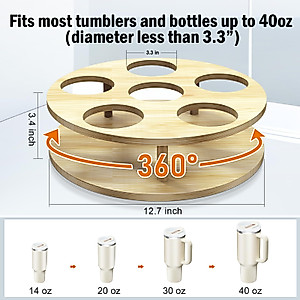 AZBFAN Water Bottle Organizer for Stanley Tumbler, Rotatable Stanley Cup Organizer for Kitchen Cabinets, Water Bottle Storage Rack for Stanley Cup Accessories.