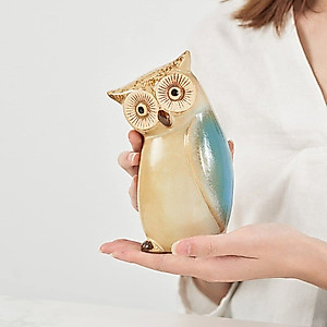 3pcs Ceramic Owl Statue, Owl Family Porcelain Figurine, Garden Animals Ornaments, Figurine Crafts Animals Statue Abstract Sculpture for Home Decor, Event