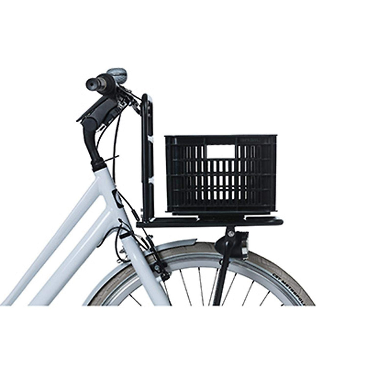Basil Unisex – Adult's Crate S Bicycle Box for The Front Pannier Rack, Black, 40 cm x 29 cm x 21 cm