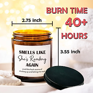 HIWX Smells Like Shes Reading Again Book Lovers Scented Candle,Book Candles,Gifts for Friend Bookworm Funny Book Club Candles Gifts,Book Reading Soy Candles for Home Citronella Scented Candle 8oz Jar