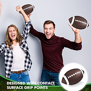 Jerify 9 Pack Rubber Footballs 9 Inch Rubber Footballs Playground Inflatable Football Bulk for Kids Comfortable Grip Football for Junior Youth Outdoor(Brown)