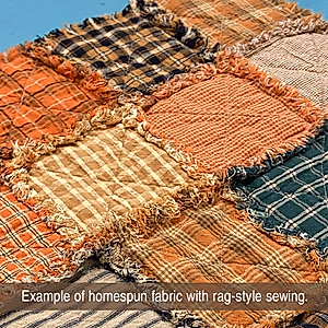 40 Autumn Spice Charm Pack, 5 inch Precut Cotton Homespun Fabric Squares by JCS