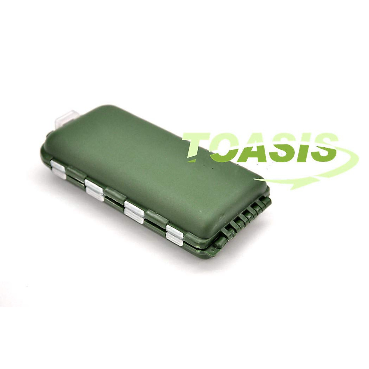 Toasis Small Fishing Tackle Box Hooks Swivels Sinkers Float Stops Storage Container (Olive-4pcs)