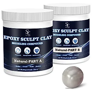 Seocam Epoxy Sculpt Clay, Epoxy Putty for Epoxy Sculpt, 2 Part Modeling Compound (A & B) of Sculpting Clay, Magic Sculpt Epoxy Clay for Sculpting, Modeling, Building and Repairing, 1 Pound, Natural