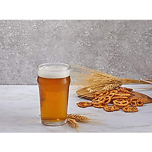 JoyJolt Grant 19oz Beer Pint Glasses Set of 4. Large Beer Pint Glass Capacity in a Traditional Pub Drinking Glasses Design. Oversized Beer Glasses Set for Guinness, Stout, and Big Craft Beer Glasses