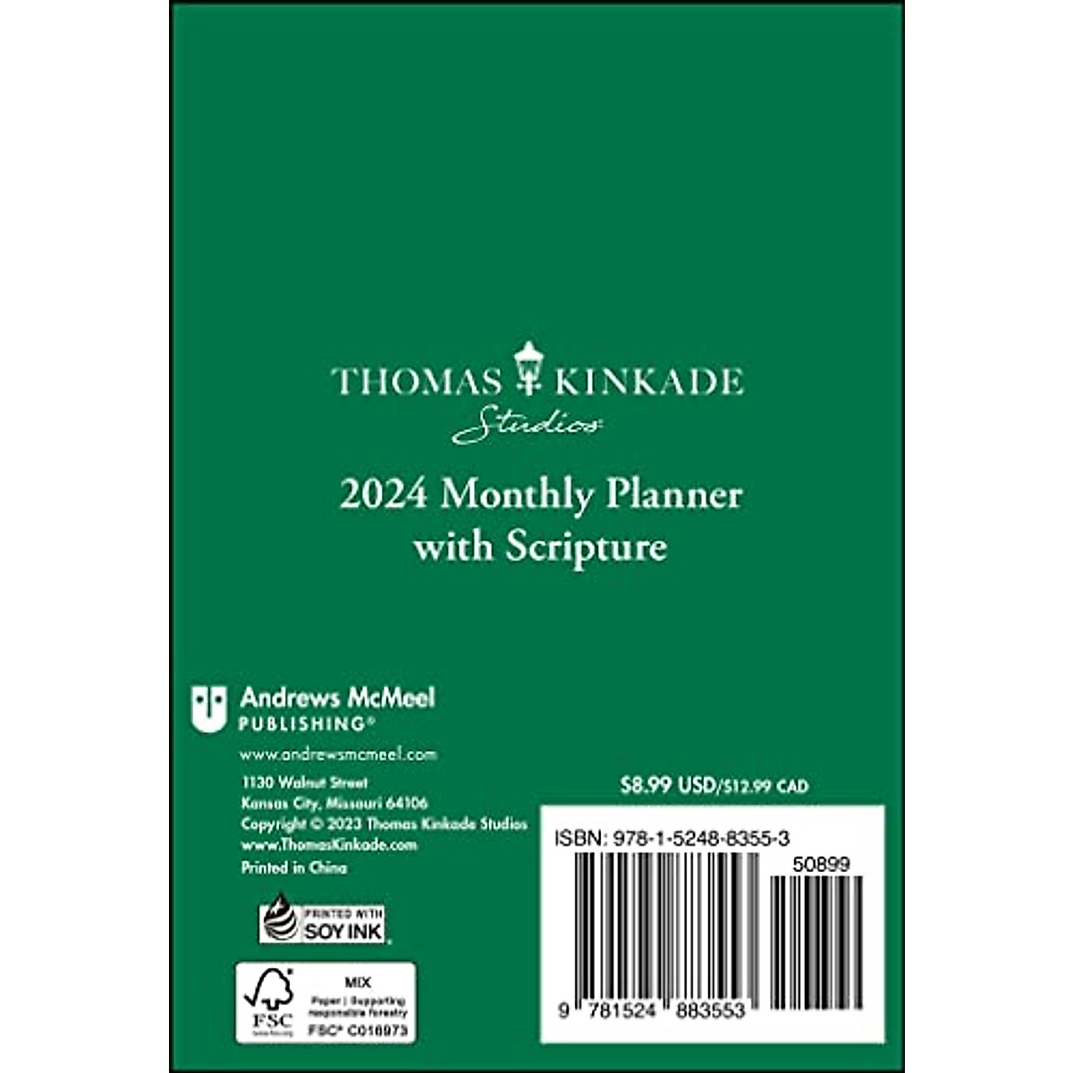 Thomas Kinkade Studios 12-Month 2024 Monthly Pocket Planner Calendar with Scripture