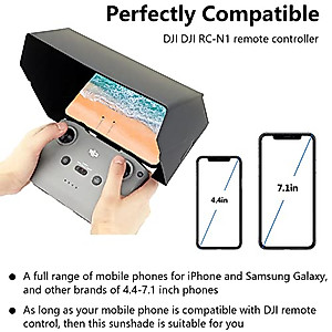Judunmsk Sun Hood Sunshade for DJI Mini 3 Pro/Mini 2/Air 2/Air 2S,Compatible with 4.7-7.1 inch Phone,Compatible with Mavic Mini3 Pro/Mini 2/Air 2/Air 2S Drone Remote Control Accessories