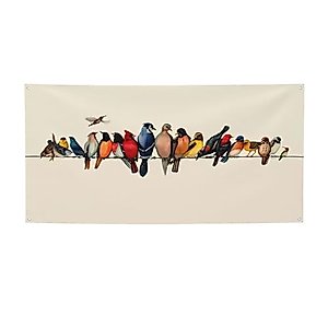 Colorful Bird Banner Party Decor Backdrop Banner Birthday Party Photography Background Decorations Indoor Outdoor Wall Decor Banner Party Supplies Favors 47 x 24 Inch