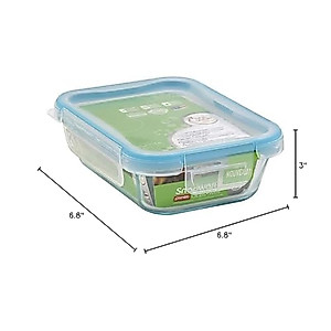 SUPREME BOX Snapware 6-Cup Total Solution Square Food Storage Container, Glass - Pack of 2
