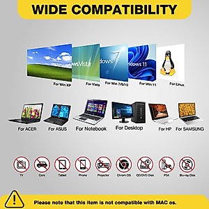 Floppy Disk Reader, External USB 2.0 & Type C Floppy Disc Reader, Portable 3.5 inch 1.44 MB Floppy Disk Drive for PC Laptop and Desktop with Windows 11/10/8/7/XP