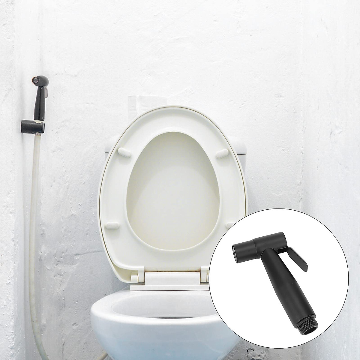 NDNCZDHC Black Bidet Sprayer for Toilet, Handheld Bidet Sprayer Kit with 3.94ft Hose, G1/2 Toilet Bidet Sprayer Set Hand Held Stainless Steel Bidet Cloth Diaper Sprayer