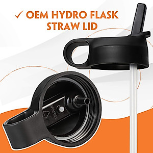 5 Pack Reusable Straws for Hydro Flask Standard/Wide Lid, 9.5 in Plastic Straws Reusable for Cold/Hot Drinks, Food Grade Straws Replacement for Hydro Flask with Brushes, White