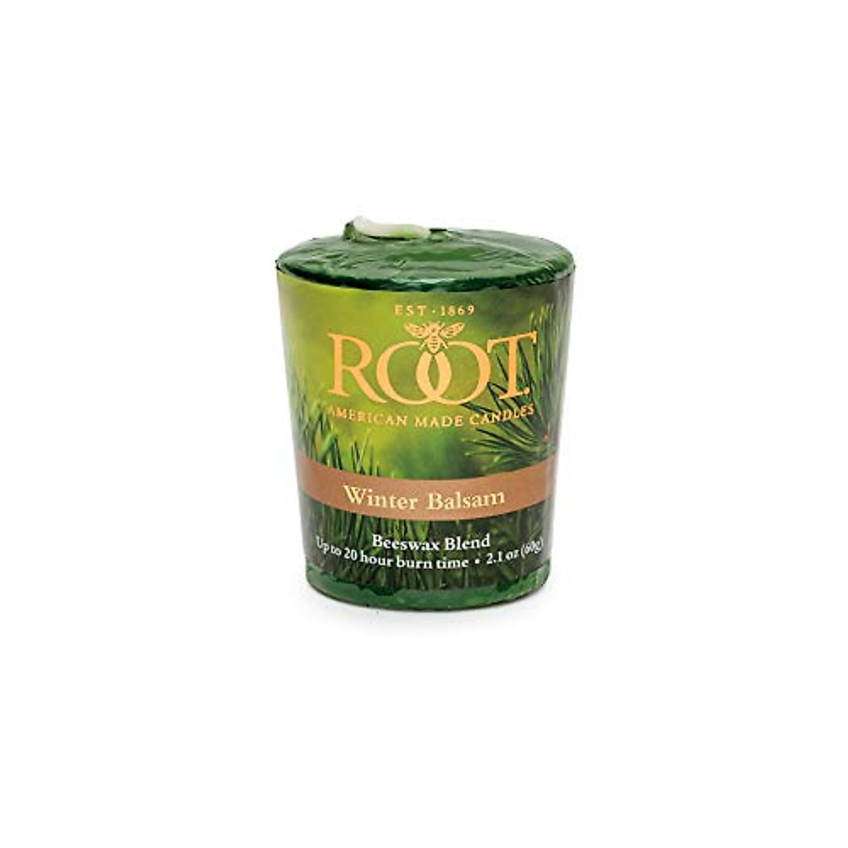 Root Candles Honeycomb Veriglass Scented Beeswax Blend Candle, Small, Fresh Balsam