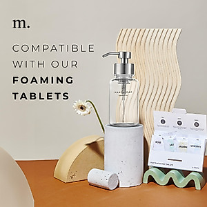 MaisoNovo Glass Foaming Soap Dispenser 14 Oz | Clear Glass Silver Pumps x 2