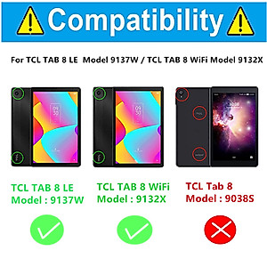 HminSen Case for TCL TAB 8 Plus 9138S/TCL Tab 8 LE 9137W/TCL Tab 8 WiFi 9132X Tablet Case, Kids Friendly Silicone Adjustable Stand Cover for TCL Tab 8 LE/Tab 8 WiFi/Tab 8V Tablet (Purple)