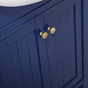 LUCA Kitchen & Bath LC24HBP Carson 24" Bathroom Vanity Set in Midnight Blue with Integrated Porcelain Top