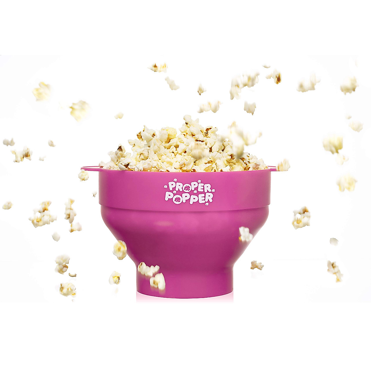 The Original Proper Popper Microwave Popcorn Popper, Silicone Popcorn Maker, Collapsible Bowl BPA Free & Dishwasher Safe - (Pink)