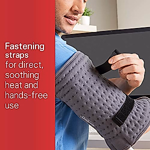 Sunbeam Wrapping Heating Pad for Fast Pain Relief, Small XpressHeat, 6 Heat Settings with Auto-Shutoff and Fastening Straps, Small, Slate Grey, 12x11 Inch (Pack of 1), 1 Count