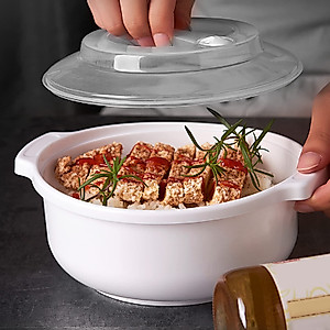 Cheeren 70oz/2L Microwave Ramen Cooker Noodle or Soup Bowl ，Perfect for Breakfast, College Dorm Essentials for Boys Girls,Office, Dishwasher-Safe (Large)