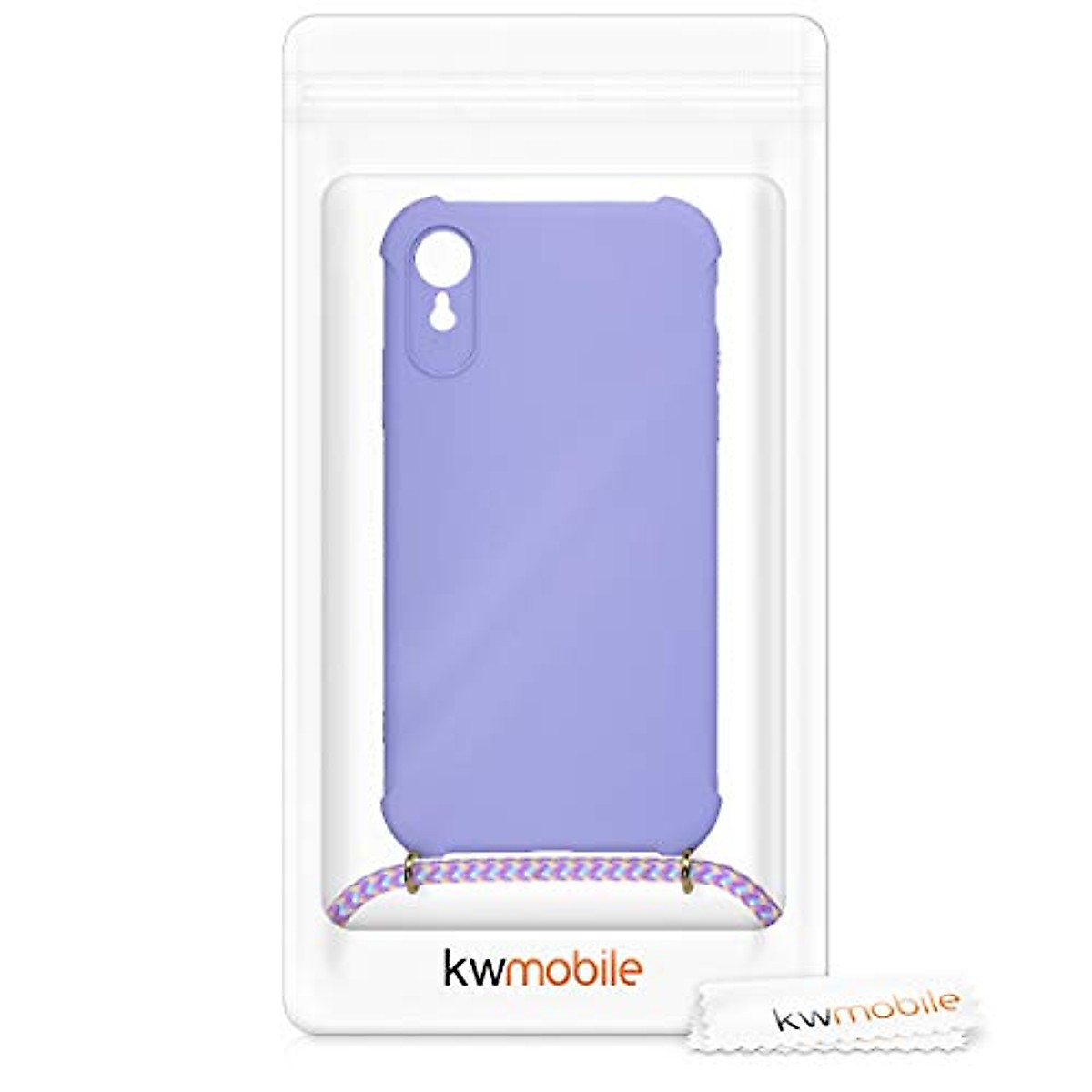 kwmobile Crossbody Case Compatible with Apple iPhone XR Case - TPU Silicone Cover with Strap - Lavender