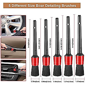 Nolimas 12Pcs Car Wheel & Tire Brush Kit,Including 17inch Long Wheel Brush,Short Handle Tire Brush,5pcs Detailing Brushes Kit & 3pcs Wire Brushes for Cleaning Car Wheels & Interior Exterior
