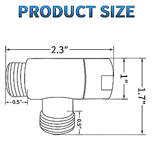G-Promise All Metal 3 Way Diverter | Hose Fitting Tee | T Shape Adapter Connector for Angle Valve Hose | Bath Shower Arm | (Chrome)