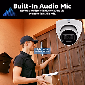 Montavue UltraHD Security Camera System, 4pcs 4K 8MP IP PoE Turret Cameras, 8ch POE NVR, IP67 Weatherproof, 100ft IR Night Vision, Built-in Mic, IVS, Motion Detection, 2TB Pre-Installed Hard Drive