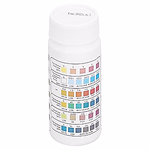 Vomeko 50Pcs Water Test Strip 6‑in‑1 PH Value Hardness Test Strip Pool Test Strip for Aquarium Pond, Quick and Accurate Water Quality Measurement.