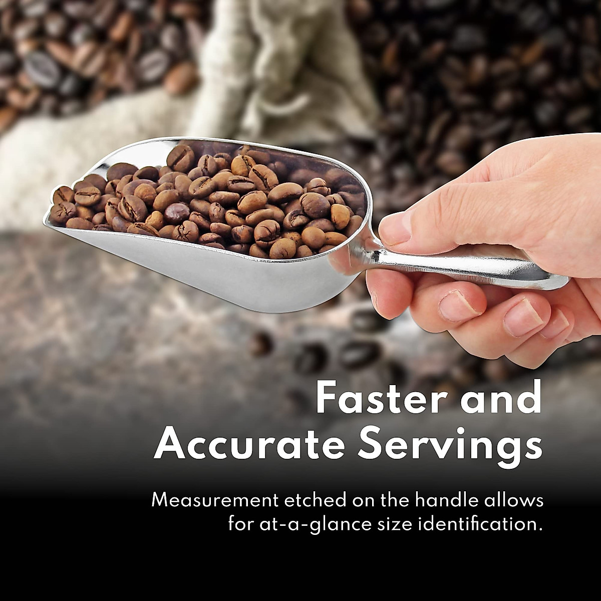 New Star Foodservice 538161 One-Piece Cast Aluminum Round Bottom Bar Ice Flour Utility Scoop, 38-Ounce, Silver (Hand Wash Only)