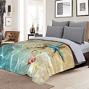 ZFYIPOK Beach Throw Blanket, Ocean Beach Theme Lightweight Throw Blanket, Travel Blanket Cozy Plush Warm Blankets with 18x18 Inch Pillowcase for Bedroom Living Rooms Sofa Beds Office 50x40 Inch